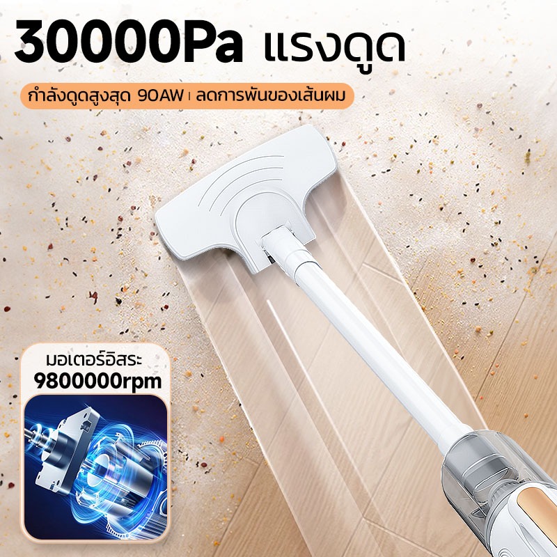 CylRedbat9in1เครื่องดูดฝุ่นไร้สายUV99กำจัดไรฝุ่น แรงดูด30000Pa ที่ดูดฝุ่นมือถือถอดออกได้ พกพา ...