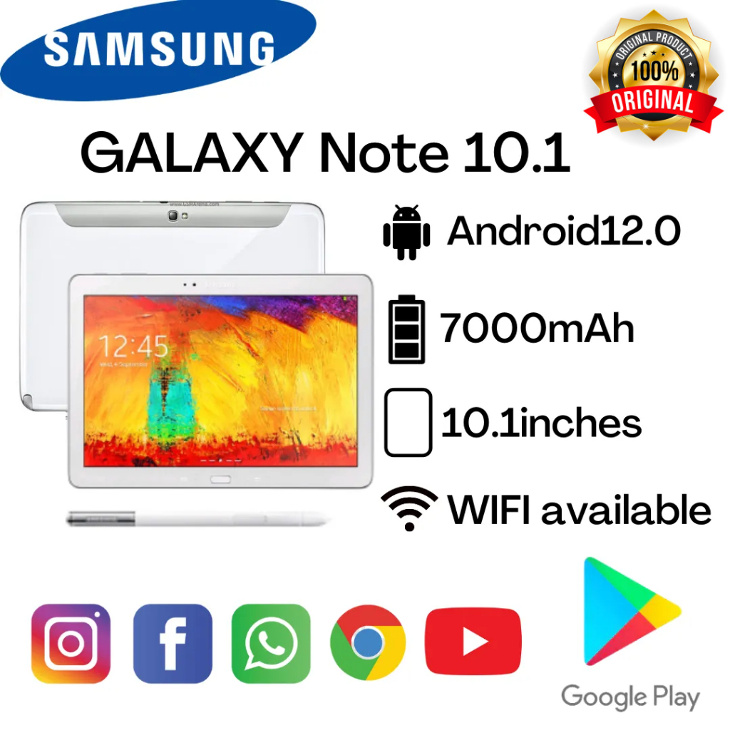 (รุ่น Android UP TO 12.0)Samsung Galaxy Note 10.1 (GT-N8000 )Tablet 10. ...