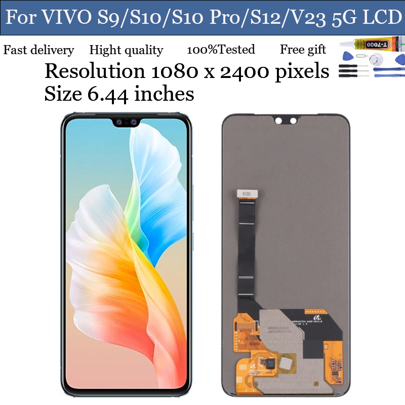 หน ้ าจอ LCD OLED สําหรับ Vivo S9S10S10 ProS12V23 5G V2130 V2121A ...