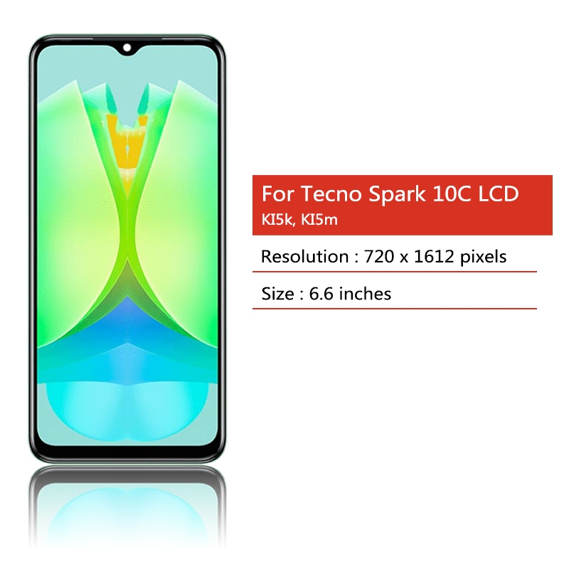 6.6 คุณภาพสูงสําหรับ Tecno Spark 10C KI5k KI5m หน ้ าจอ LCD พร ้ อมหน ้ ...
