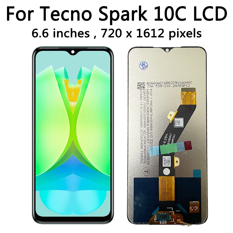 6.6 คุณภาพสูงสําหรับ Tecno Spark 10C KI5k KI5m หน ้ าจอ LCD พร ้ อมหน ้ ...