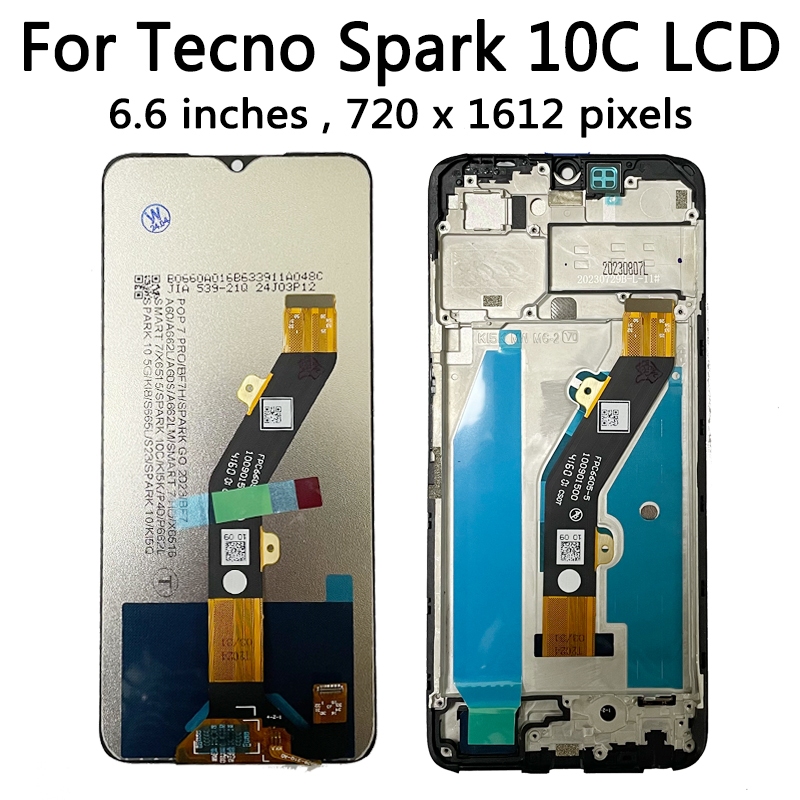 6.6 คุณภาพสูงสําหรับ Tecno Spark 10C KI5k KI5m หน ้ าจอ LCD พร ้ อมหน ้ ...