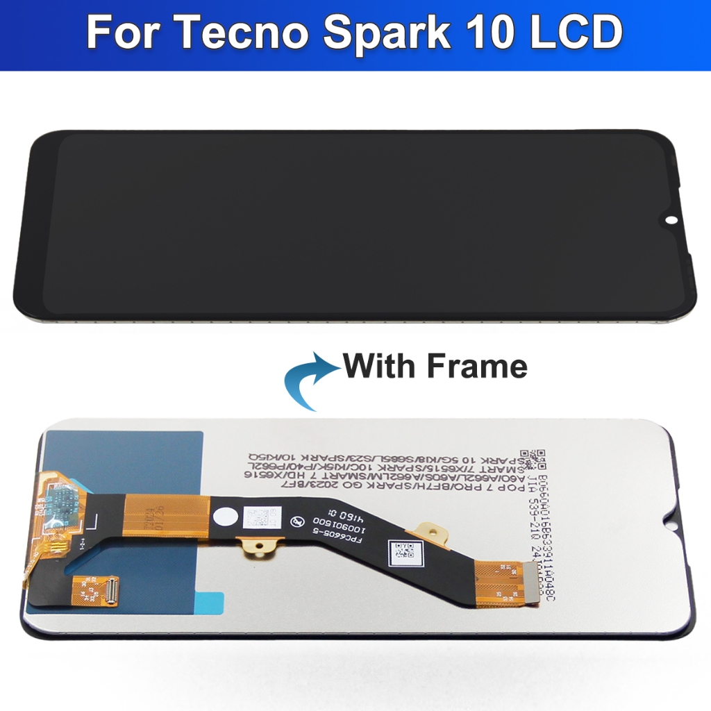 6.6 คุณภาพสูงสําหรับ Tecno Spark 10C KI5k KI5m หน ้ าจอ LCD พร ้ อมหน ้ ...