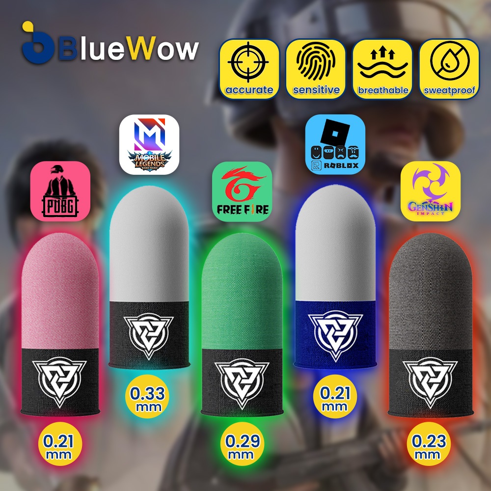 Bluewow ปลอกสวมนิ้วมือ กันเหงื่อ คุณภาพสูง สําหรับเล่นเกม PUBG FF Call of Duty Mobile Legends ...