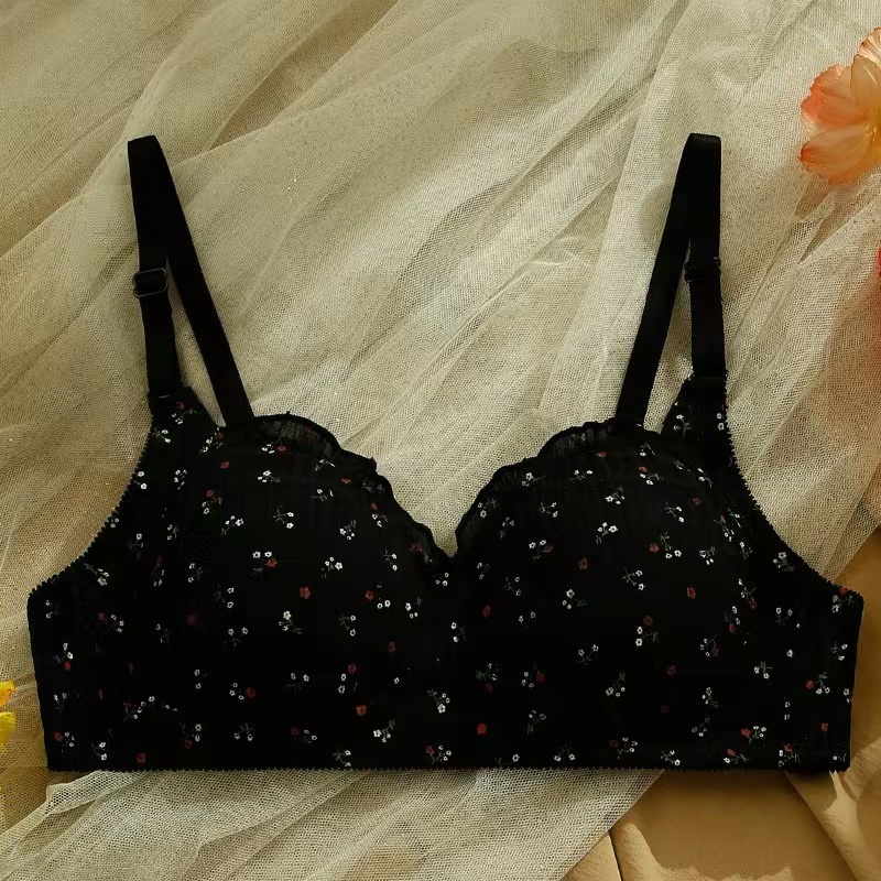 MissAngel จัดส่งทันที น่ารักBra ลายดอกไม้ ไม่มีโครงเหล็ก ชุดชั้นใน ดันทรง ชุดชั้นในหน้าอกเล็ก ...