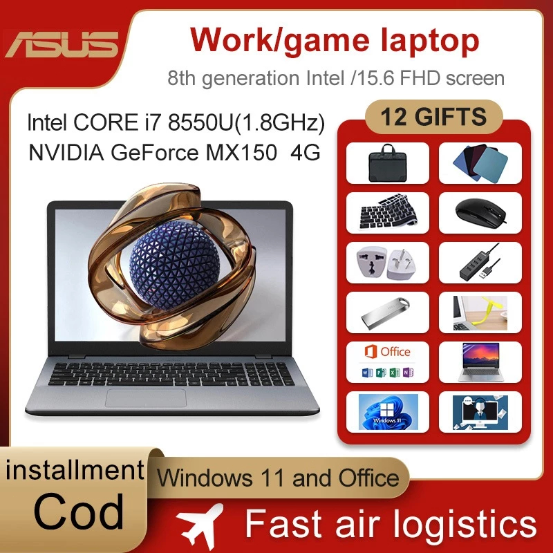 ASUS laptop / 8th generation processor /I7-8550-4 core / 8 threads ...