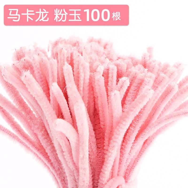 100pcs สี Chenille ลวด Fluffy Sticks DIY Craft Fuzzy Stems Twist Wire ...