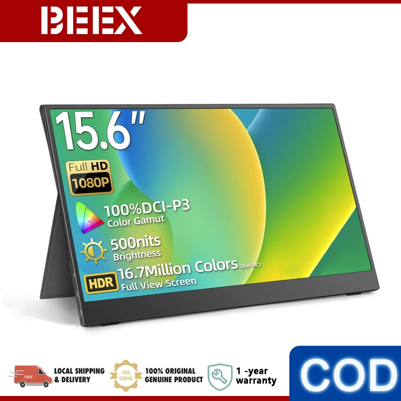 Beex 15.6 นิ้วแบบพกพา Ips Full HD 1080P Monitor พร้อมลำโพงรองรับสาย ...