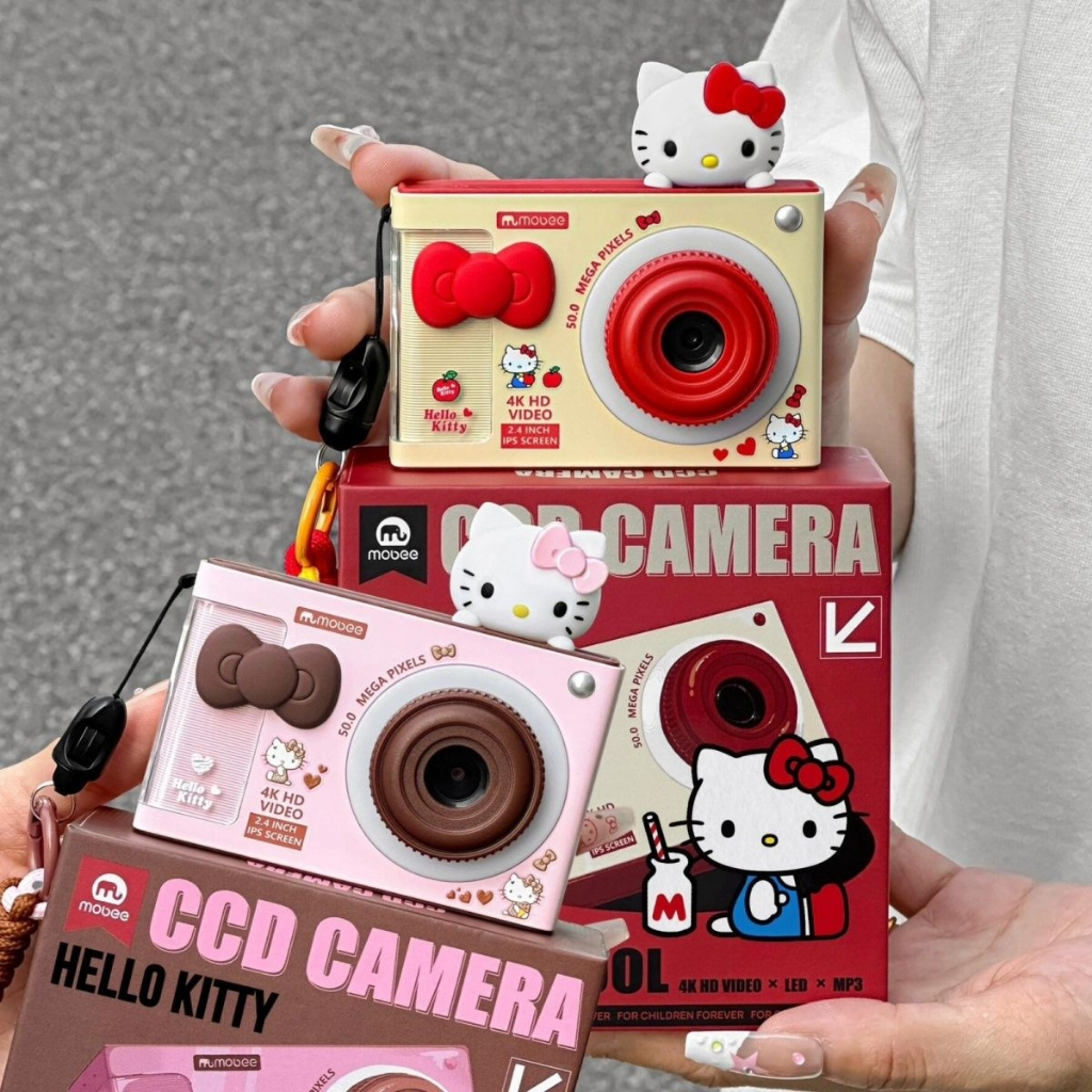 Sanrio Hello Kitty กล้อง 9600W HD พิกเซลมินิแบบพกพาเด็กเกมเพลง 4K HD ...