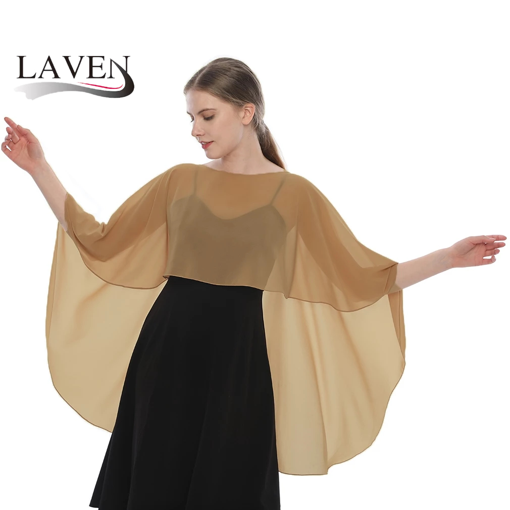 LAVEN Summer Thin Wide Chiffon Shawl Solid Color Sunscreen Women ...
