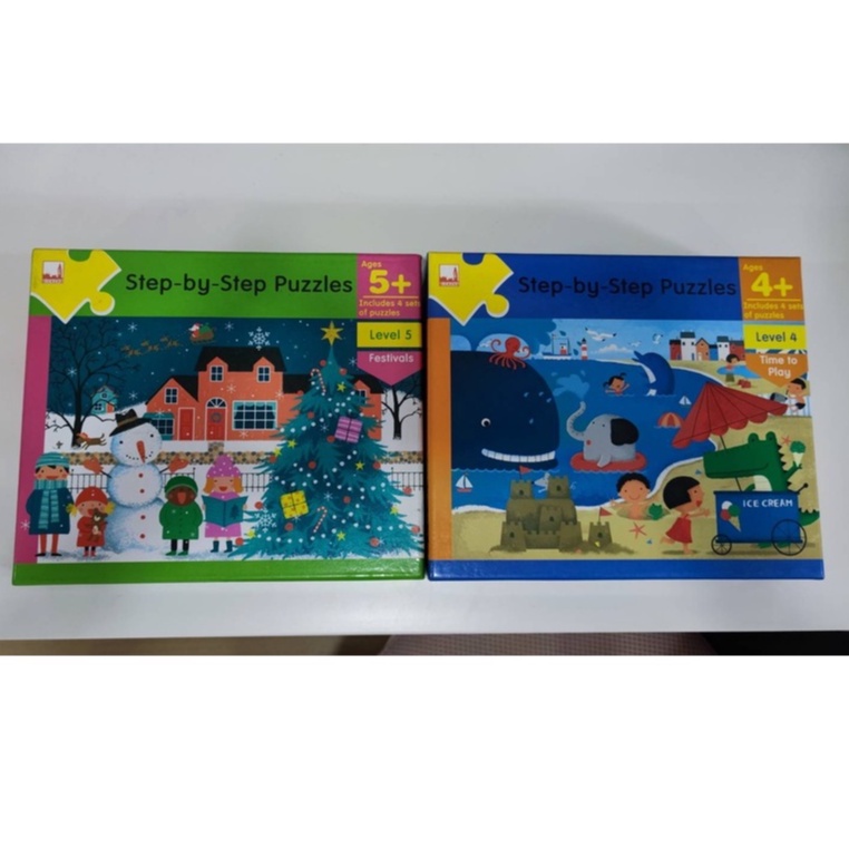 พร้อมส่ง จิ๊กซอว์กระดาษหนา 4 ภาพ Step by Step Puzzles สำหรับอายุ 4 ขวบขึ้นไป อายุ 5 ขวบขึ้นไป ...
