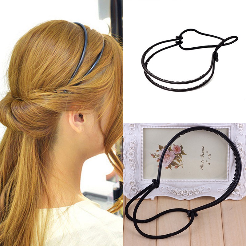 PurpleredtoFashion Women Double Layer Adjustable Head Hair Hoop Elastic ...