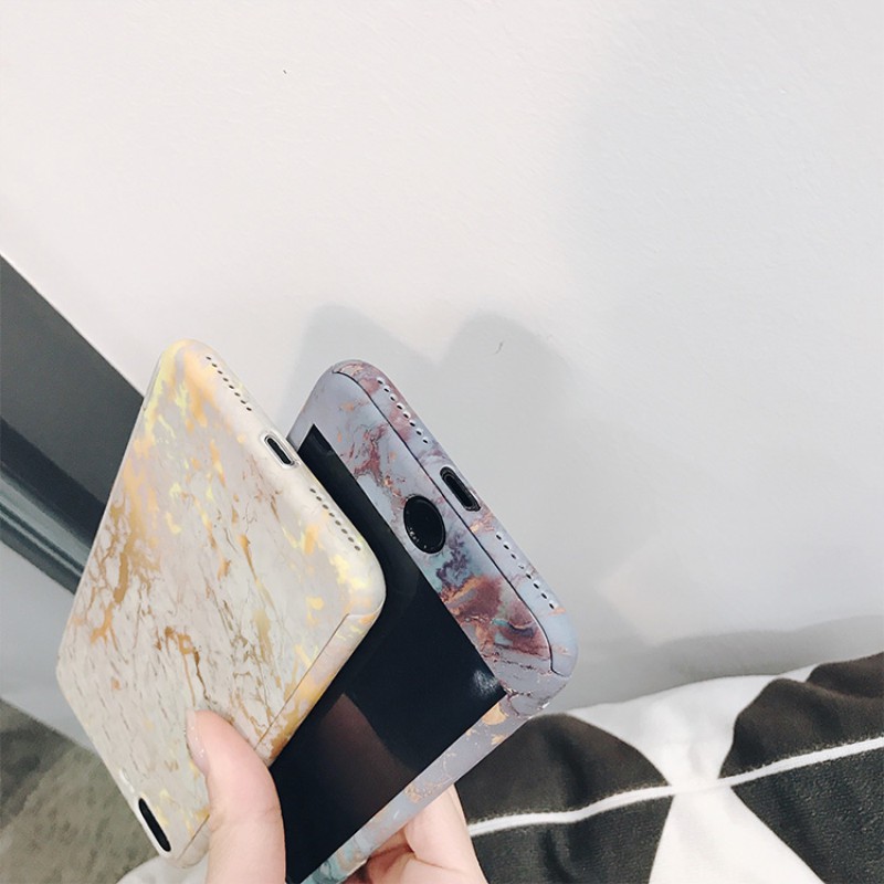 Full Body iPhone XS 5 5S SE 6 6S 7 8 Plus Marble Stone Glass 360 Degree ...