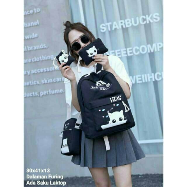 Blo Cat Series กระเป๋าเป้สะพายหลัง 4 In 1 - maniashopbandung.th - ThaiPick