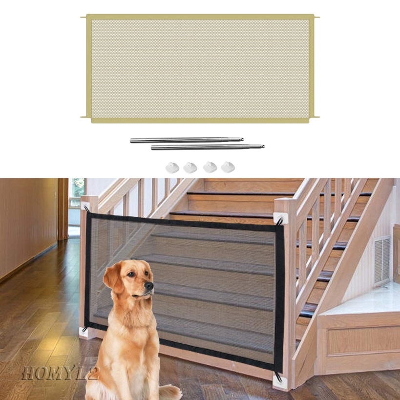 Folding Pet Dog Gate Door Barrier Safety Guard Fence Mesh Enclosure ...