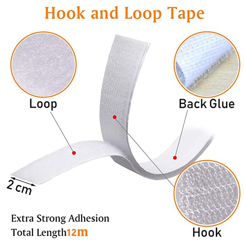 2Pcs 12M Buckle Tape Self-Adhesive, Double-Sided Adhesive with Buckle ...