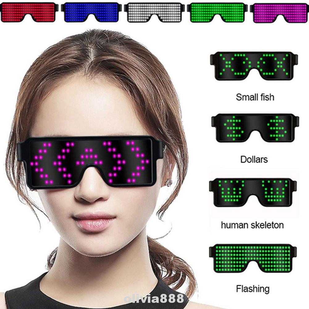 Led Glow Display Screen Sunglasses Multi-Purpose Eyewear Nightclub ...