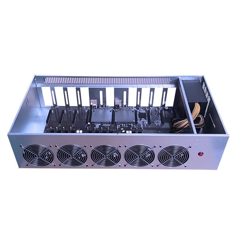เคส 9 GPU Miner พร้อมเมนบอร์ด 5 พัดลม Bitcoin BTC-X79 สําหรับ 3060 GPU ...