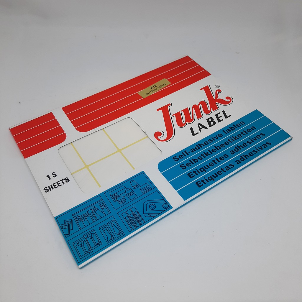 ป้ายสติ๊กเกอร์ junk label หลายขนาด | Shopee Thailand
