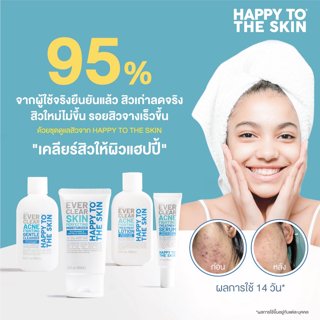 แฮปปี้ทูเดอะสกิน โลชั่นเตรียมผิวลดการเกิดสิวและกระชับรูขุมขน HTTS Ever ...