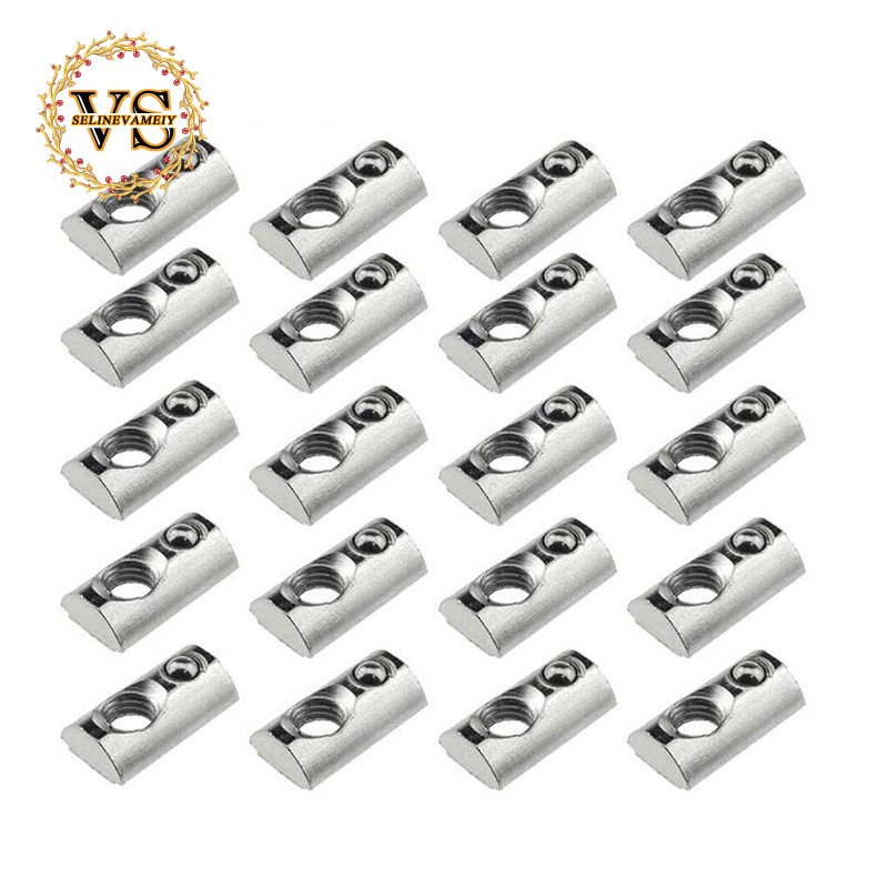 25 Pack 2020 Series M5 T Slot Nuts Roll-In Spring Ball Loaded Elastic ...