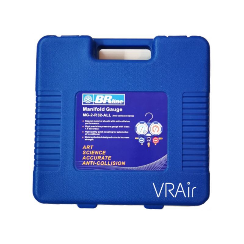 เกจวัดน้ำยาแอร์ BR Line R22-R32-R410-R134A สายยาว 3เส้น แถมหัวแปลงสาย ...