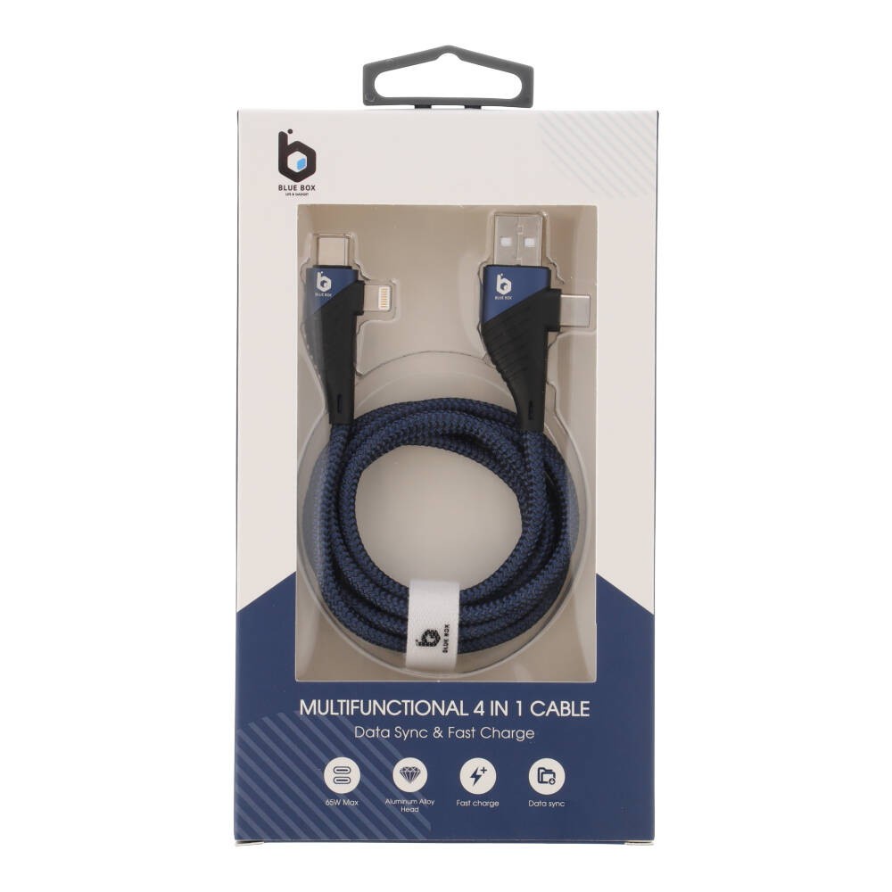 Blue Box Multifunctional 4 in 1 Fast Charge Data Sync Cable ...