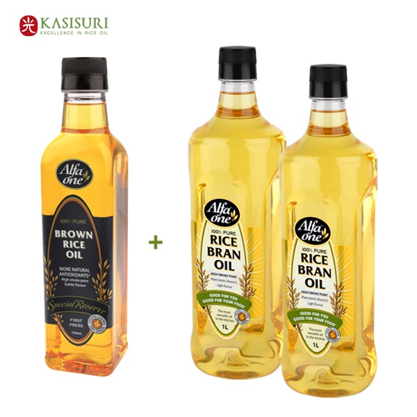 ALFA ONE น้ำมันรำข้าว RICE BRAN OIL ขนาดบรรจุ set (3 ขวด) SKU4 | Shopee ...