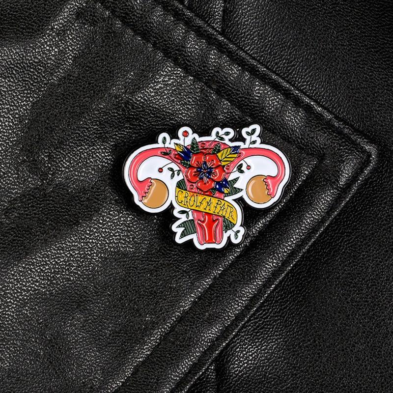 seng Creative Uterus Rose Brooch Medical Pins Uterine Medicine Enamel ...