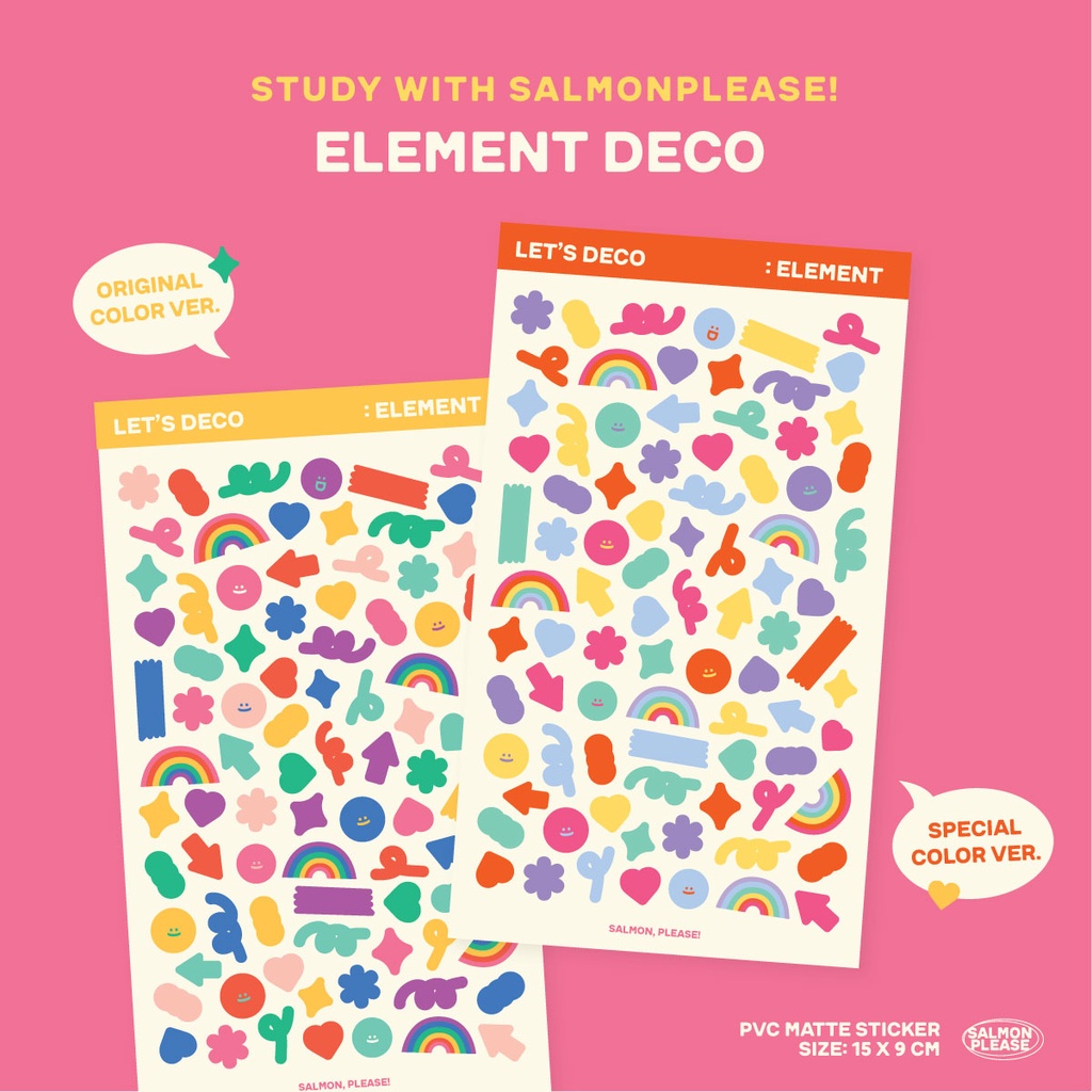 Element Deco Sticker (Study with SMPLS!) | Shopee Thailand