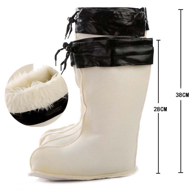 Rain boots liner ฤดูหนาวผู้ชาย mid-tube high-tube น้ำรองเท้าผ้าฝ้าย ...