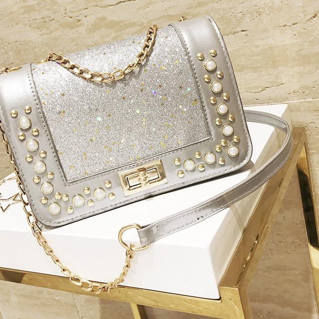 Code-764 กระเป๋าสะพายไหล่ หนังแวววาว นําเข้า สําหรับผู้หญิง ...