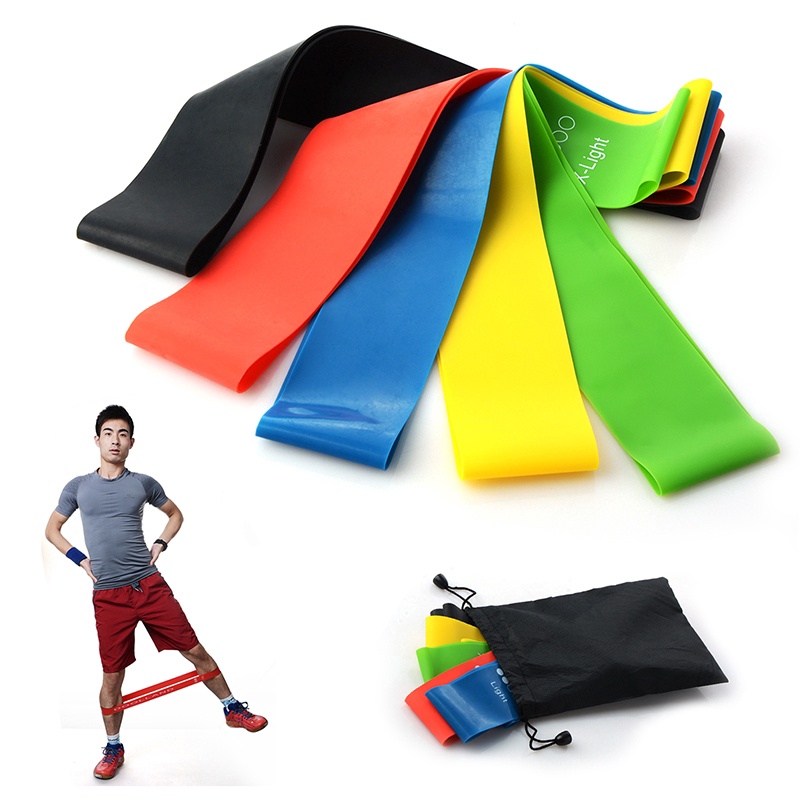 5Pcs Elastic Sports Training Latex Yoga Resistance Bands Tension Belts ...