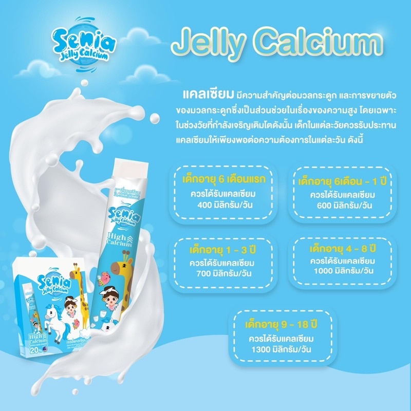 Senia Jelly ซีเนีย วิตามินสำหรับเด็ก เจลลี่แคลเซี่ยม เพิ่มความสูง อร่อย ทานง่าย รสนมเปรี้ยวโยเก ...