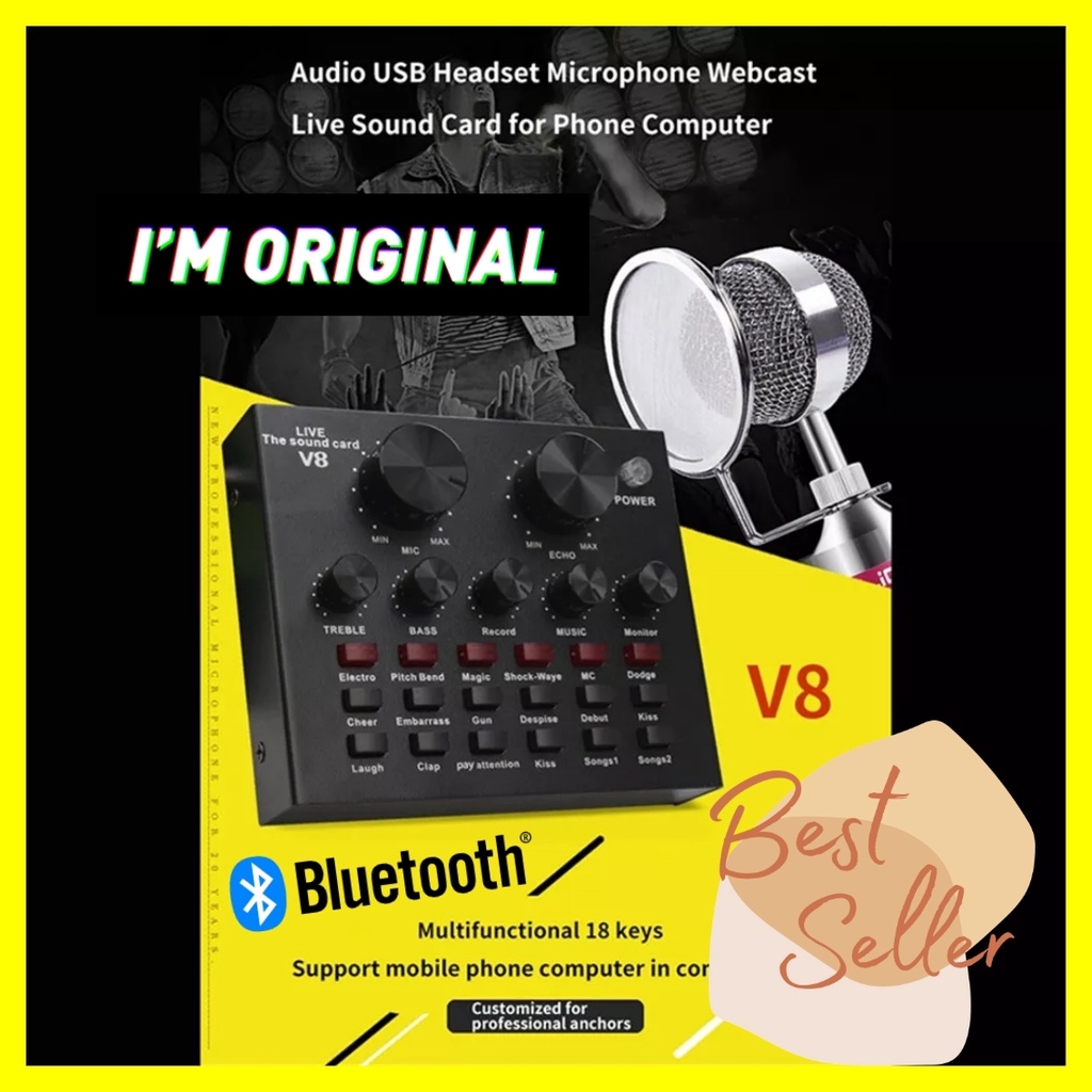 ซาว์นการ์ดแปลงสัญญาณเสียง V8 Live Stream audio interface External Audio ...