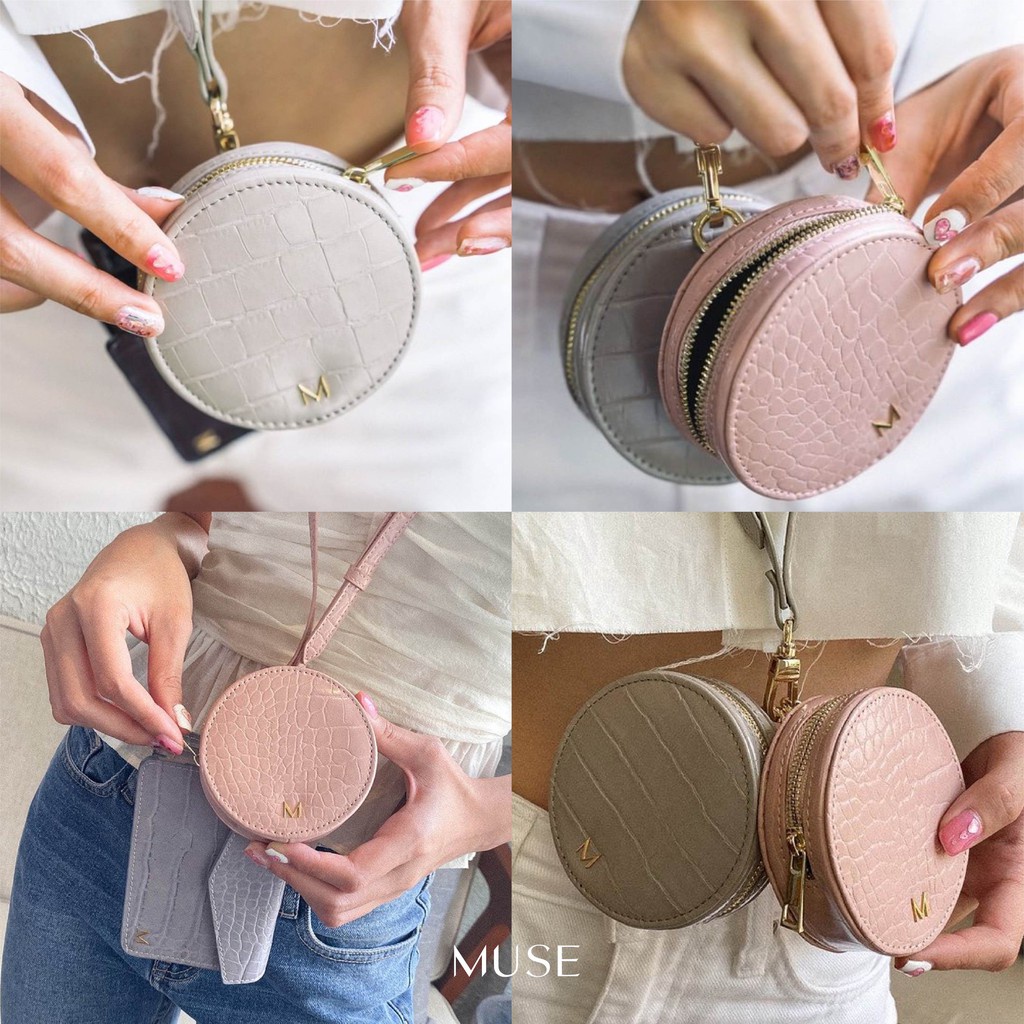 MUSE Round Coin Pouch กระเป๋าใส่เหรีญทรงกลม - g687gh5627 - ThaiPick