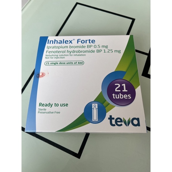 Inhalex forte แพคเกจจิ้งใหม่ แบ่งขายแพคละ 7 หลอด (ใช้กับเครื่องพ่น ...