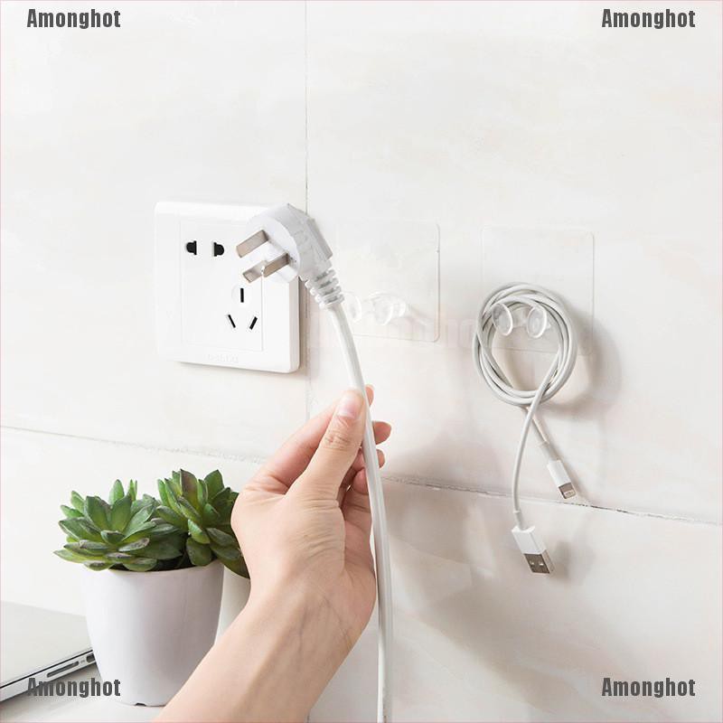 Amonghot 4Pcs Home Office Wall Adhesive Plastic Power Plug Socket ...