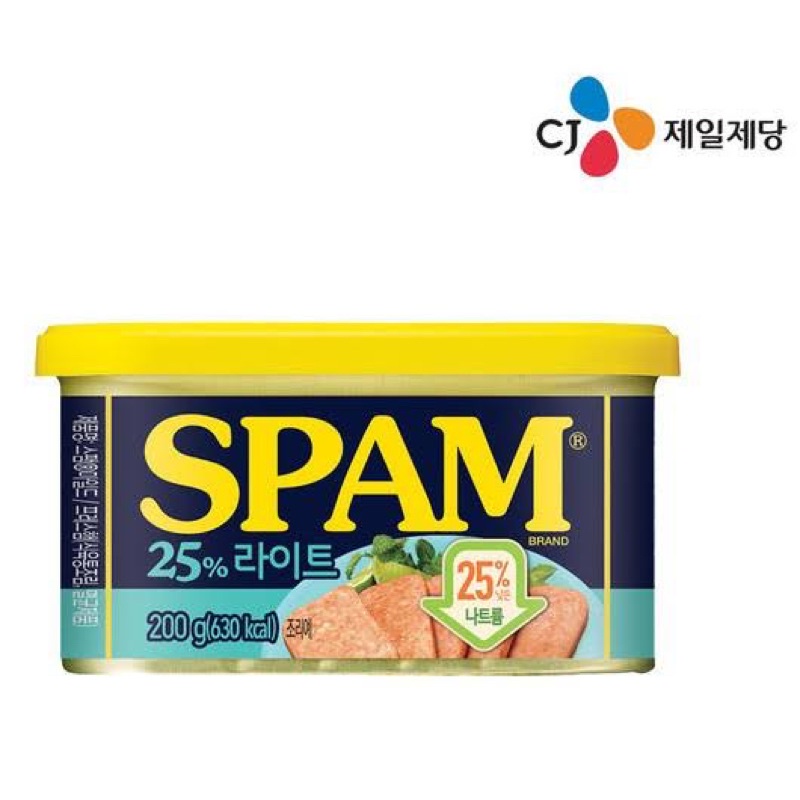 CJ SPAM Light 25% less sodium 340g/200g (สแเปม แฮมกระป๋อง) - 1997koreanmart - ThaiPick
