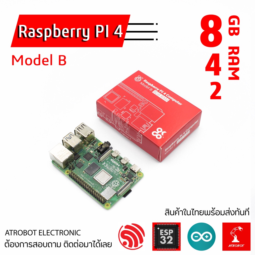 Raspberry PI 4 Model B 8GB 4GB 2GB ของแท้ Made in UK รุ่นล่าสุด ...