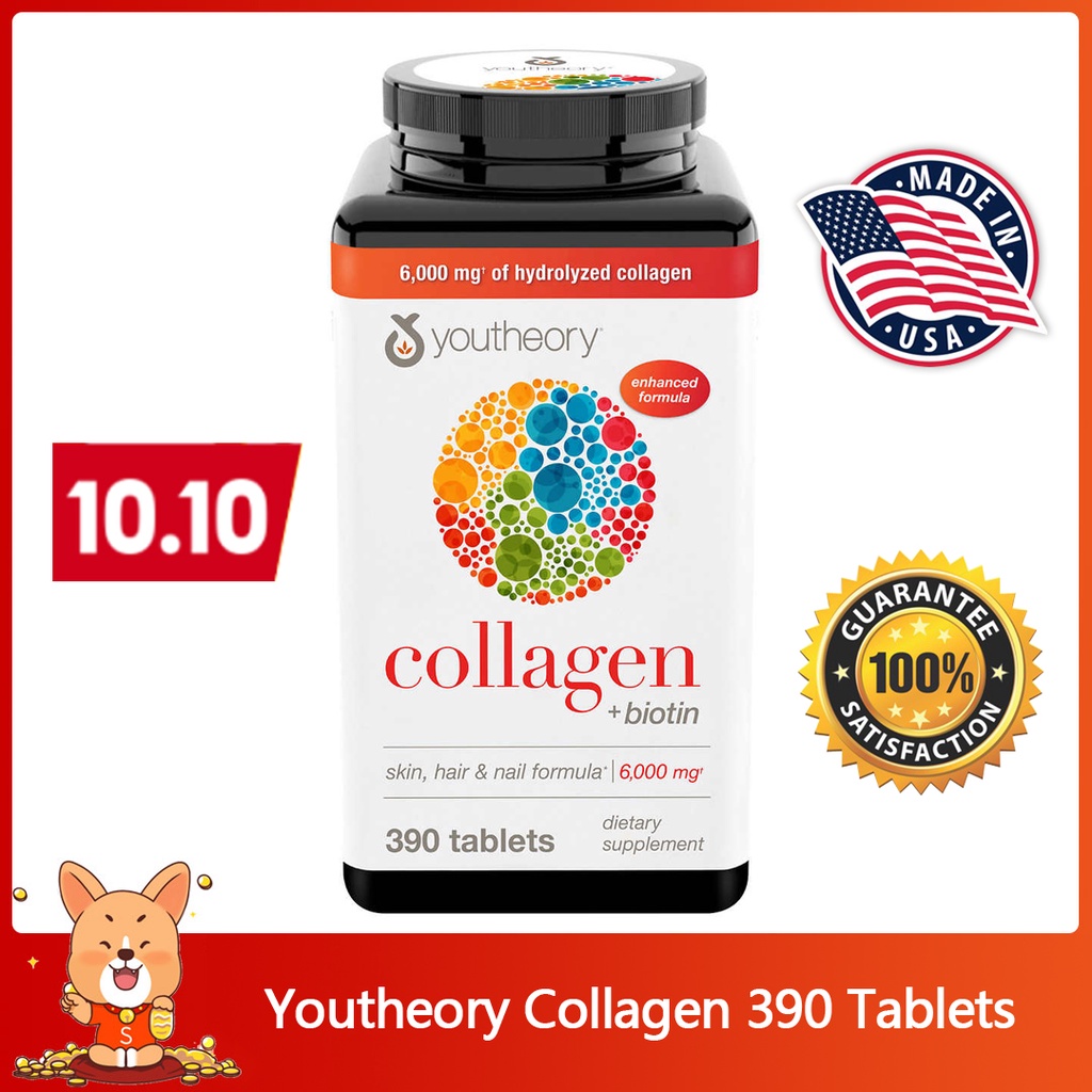 (Exp.052024)Youtheory Collagen 390 tablets เม็ด คอลลาเจน Youtheory ...