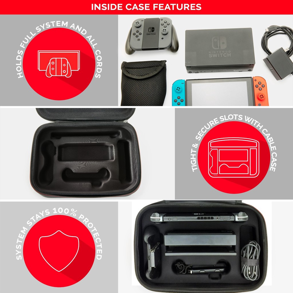 Nintendo Switch System Carrying CaseProtective Deluxe Travel System ...