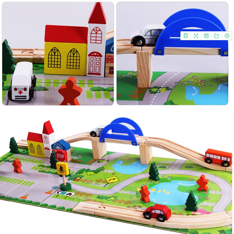 Wooden Train Tracks Set for Kids Toddler Boys and Girls 3 4 5 Years Old ...