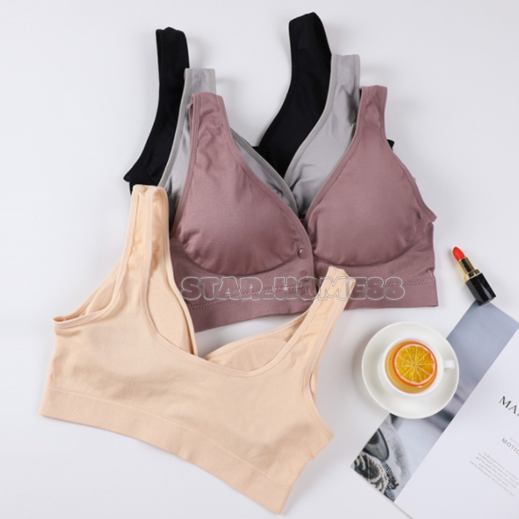 starhome88 SB-117 สปอร์ตบรากระดุมหน้า สปอร์ตบราคนอ้วน สปอร์ตบราตะขอหน้า บราไร้โครง เสื้อในสาวอวบ ...