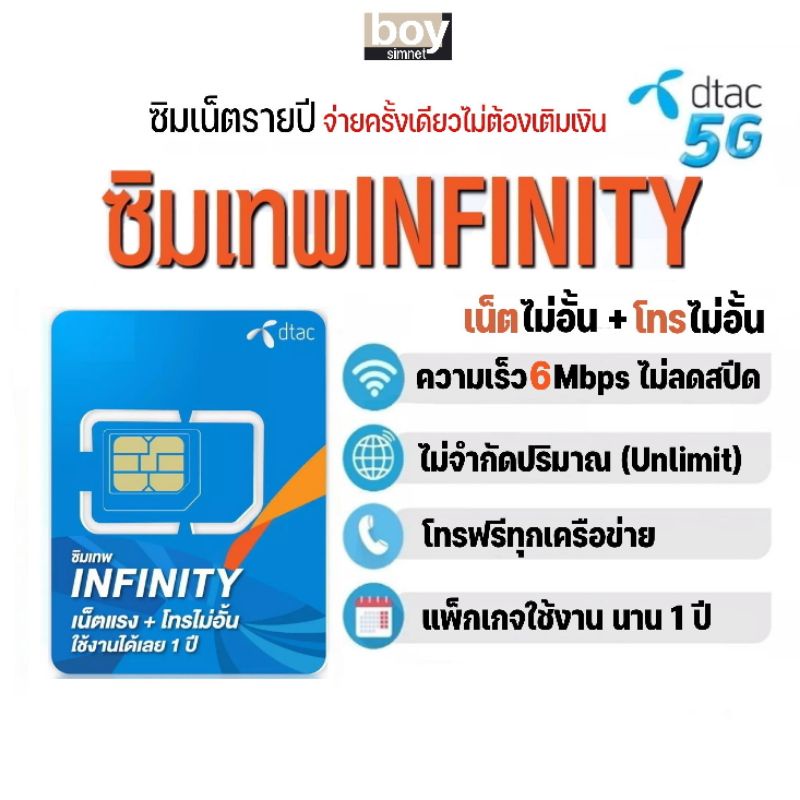 ซิมเทพ ซิมเน็ตรายปี AIS 8Mbps 10-15Mbps 100GBเดือน ดีแทค Turbo Infinity Thanos 6Mbps ซิมเทพAIS ...
