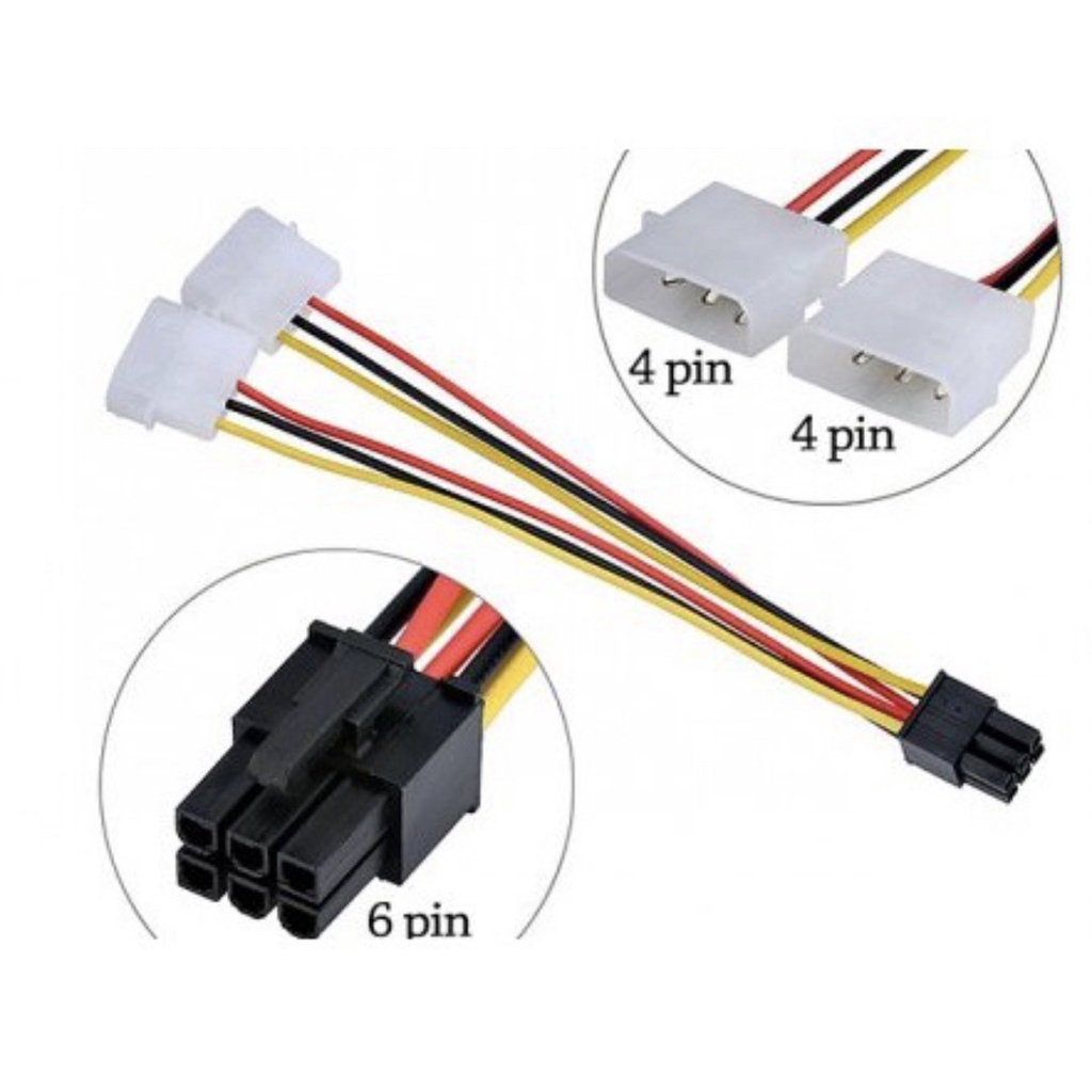 สายแปลง Dual Molex 4pin IDE to (8PIN6PIN)(6 PIN to 8PIN) สำหรับ VGA การ์จอ PC - it.gaming_shop ...