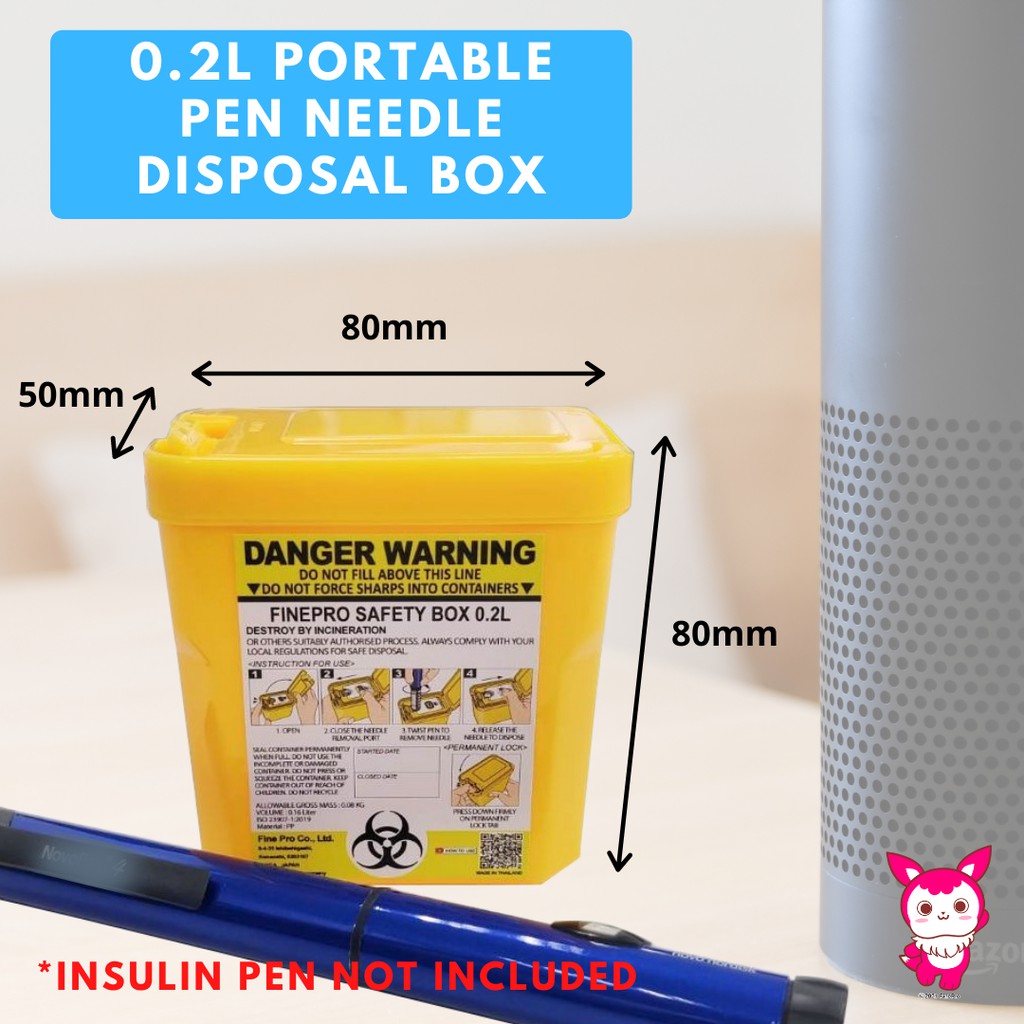 Insulin pen needle disposal container 0.2L Sharps Container, Safety Box ...