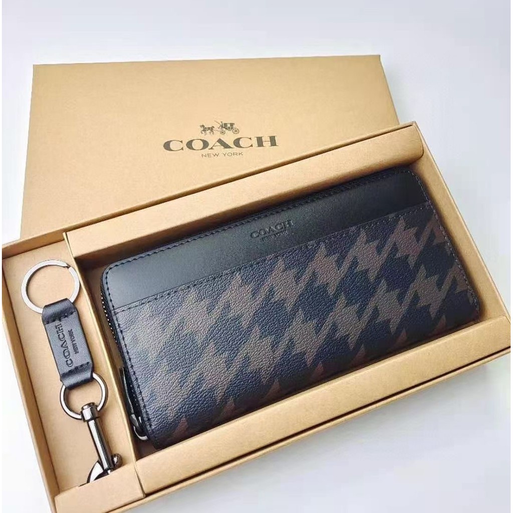 COACH F37886 New Long Clip Houndstooth - l5_5vsx8x9 - ThaiPick