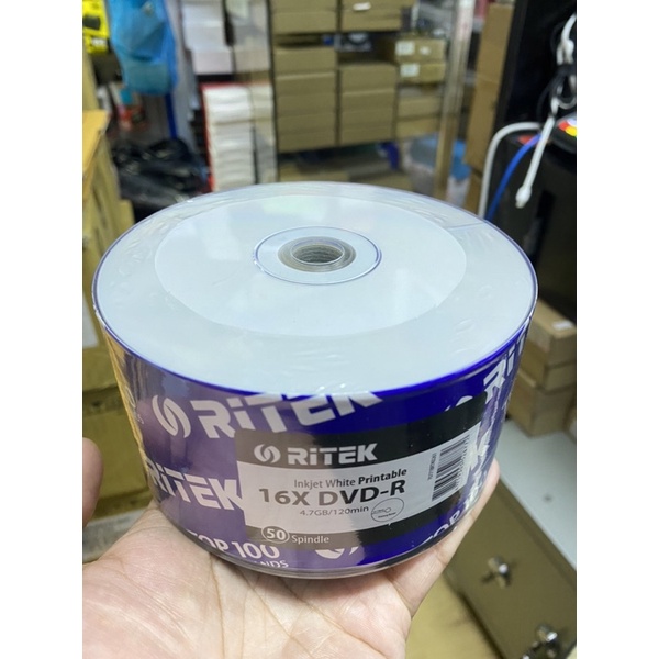 แผ่นดีวีดี ไรเทค DVD R Ritek Printable (แผ่นดีวีดีสกรีนได้) ยกลัง 12 หลอด 600 แผ่น - taeandice ...