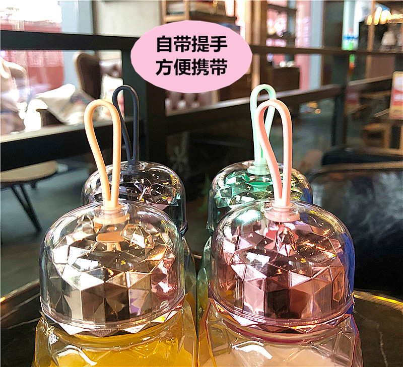 Creative cute fresh diamond rhombus plastic water cup male and female ...